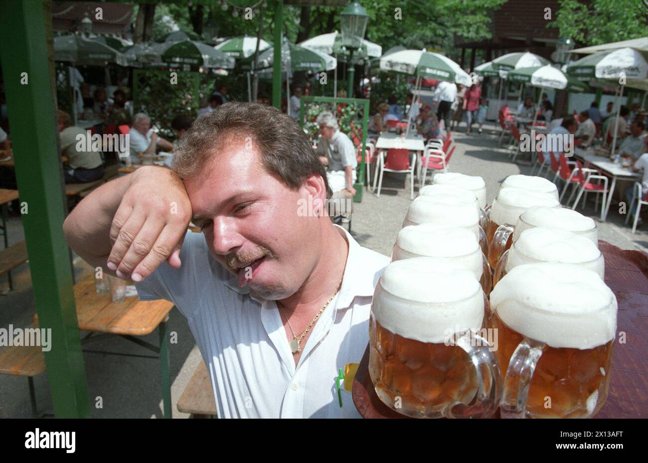 Tropical temperatures in Vienna on 7 June 1993: A sweating waiter ...