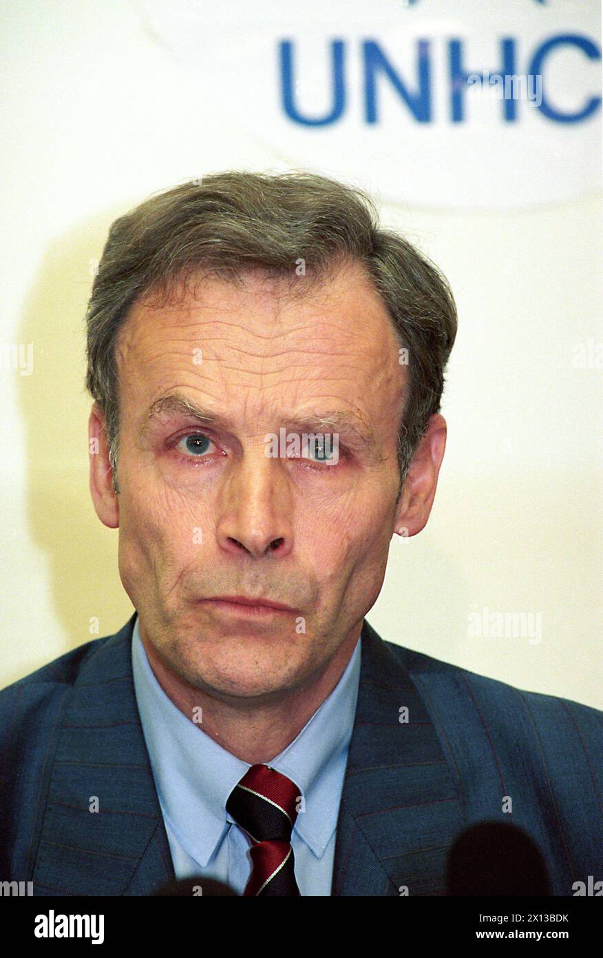Staffan Bodemar, UNHCR deputy to Austria, captured during a press ...