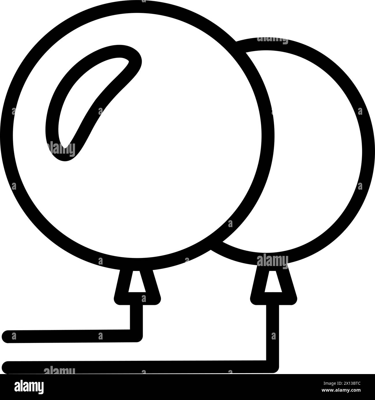 Round balloons, birthday party symbol. Outline of festive round air ...