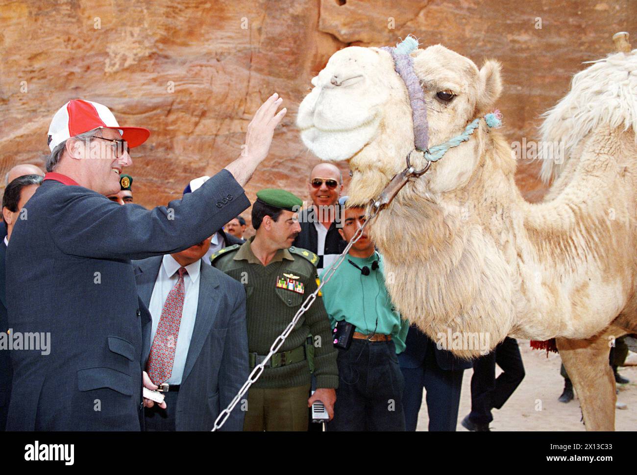 Petra, Jordan, on April 13th 1994: To finalize his official three-days ...