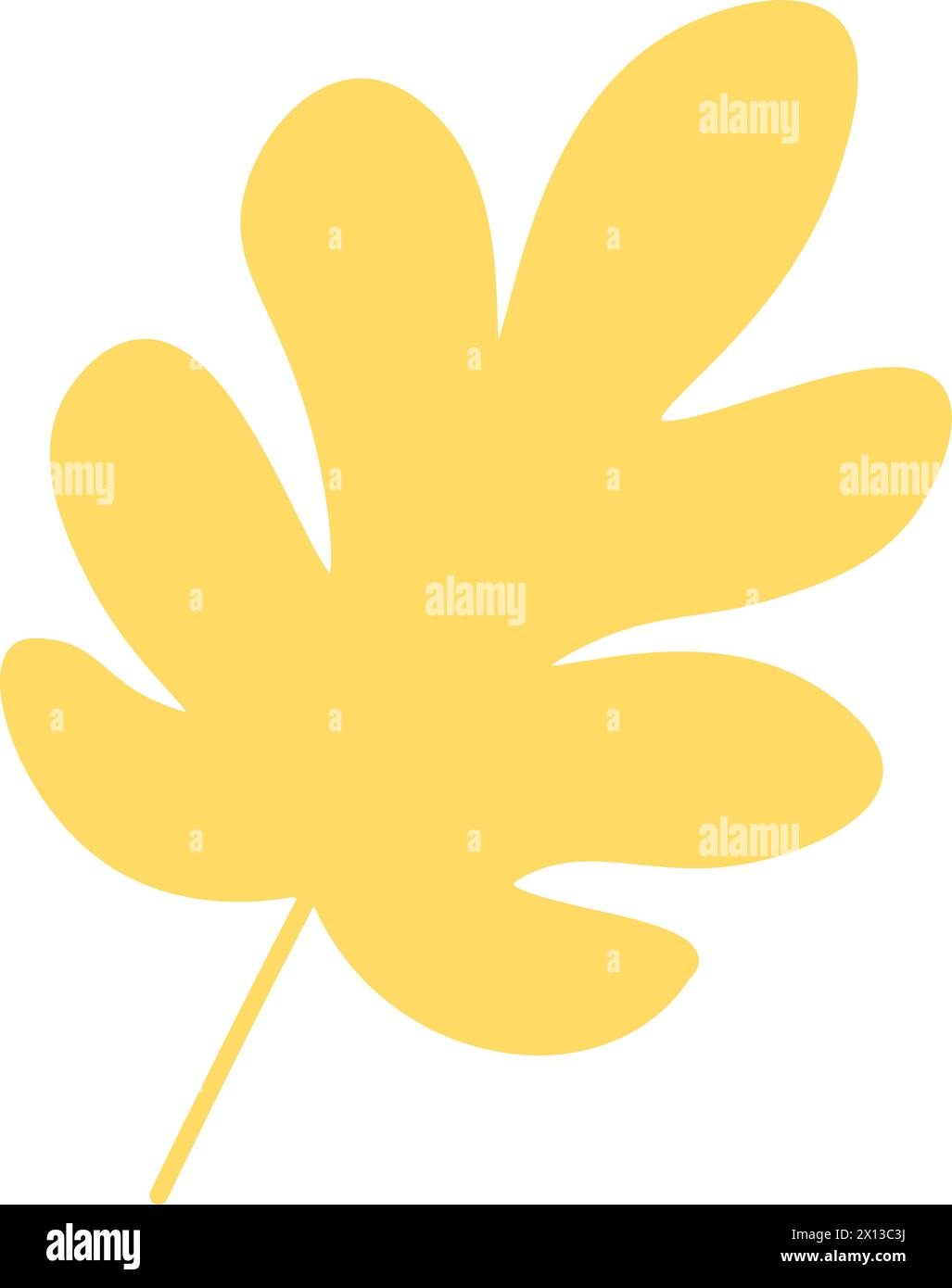 October tree leaf, herbarium silhouette. Bright autumn old foliage flat ...