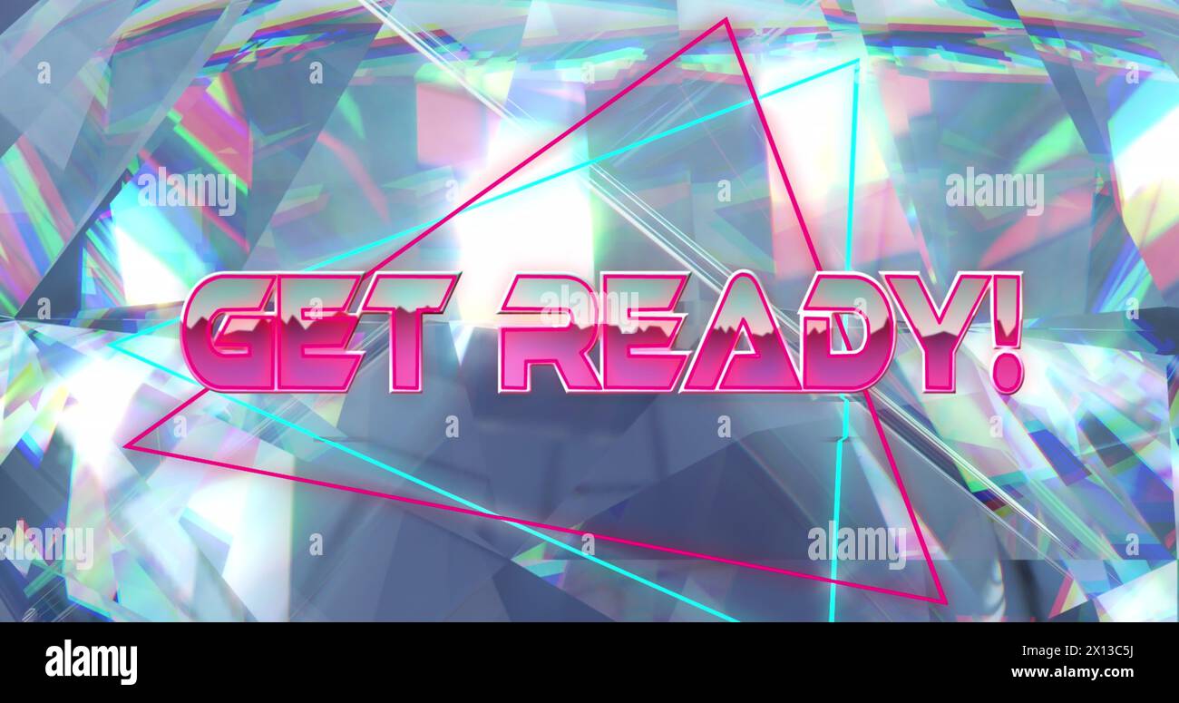 Image of get ready text over glowing crystal Stock Photo - Alamy