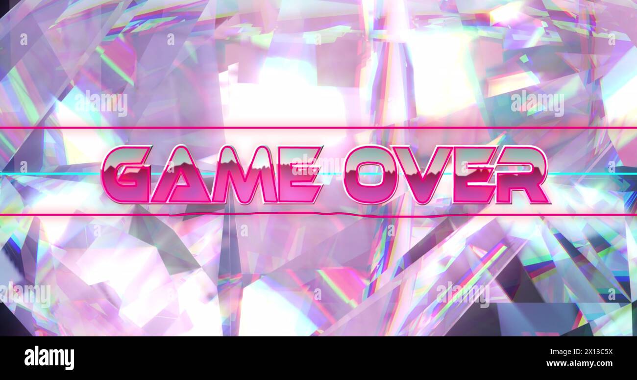 Image of game over text over glowing crystal Stock Photo - Alamy