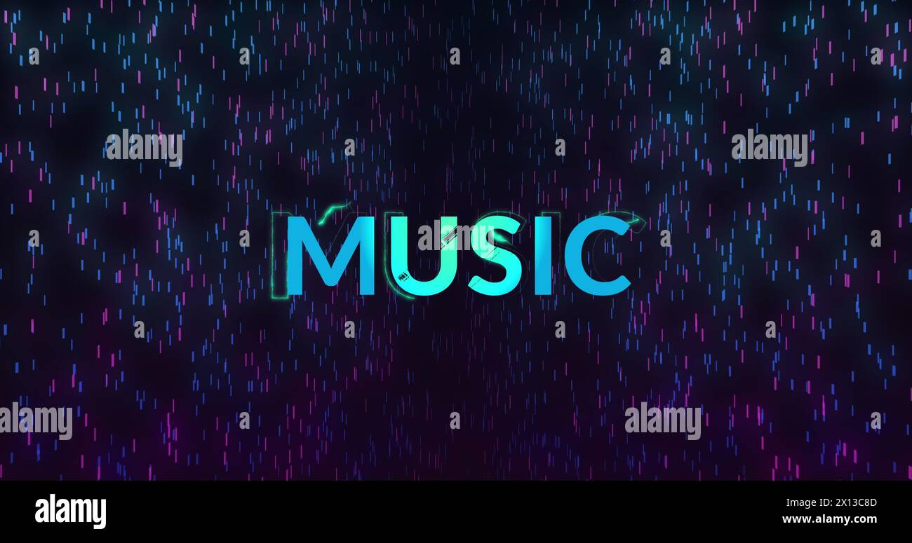 Image of music text over light spots on black background Stock Photo ...