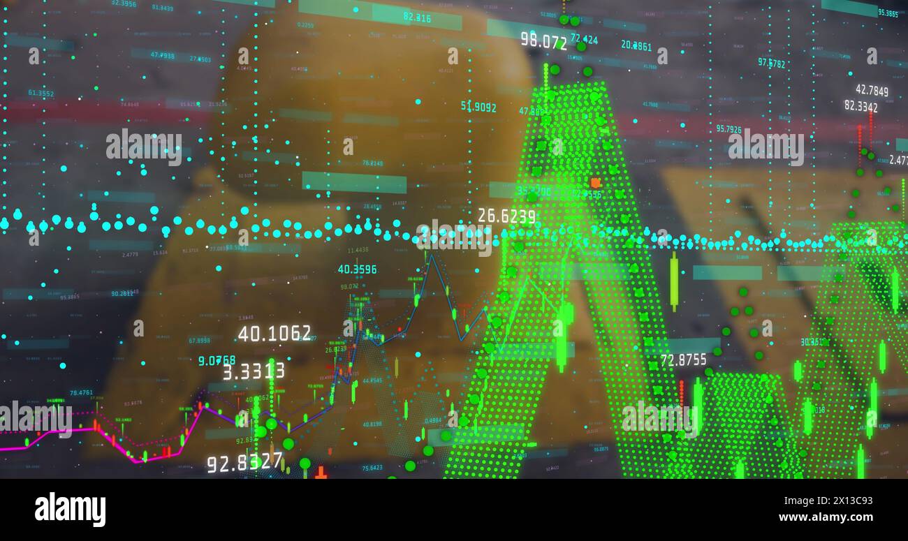 Image of data processing over boat Stock Photo - Alamy