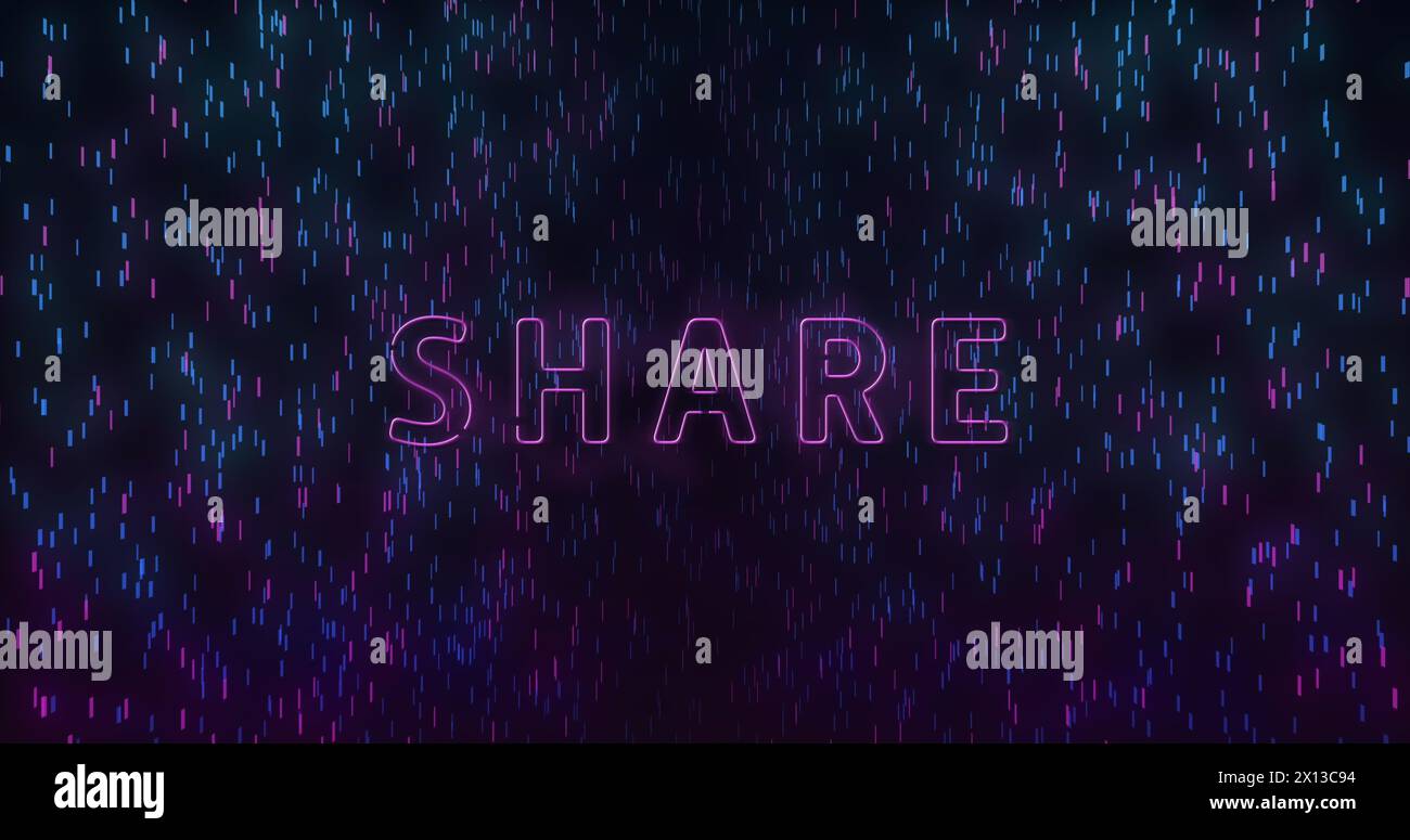 Image of share text over light spots on black background Stock Photo ...
