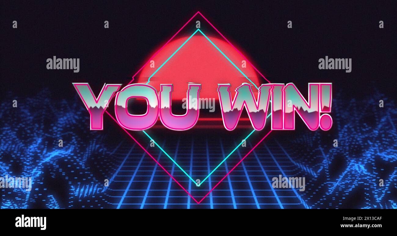 Animation win text over lines hi-res stock photography and images - Alamy