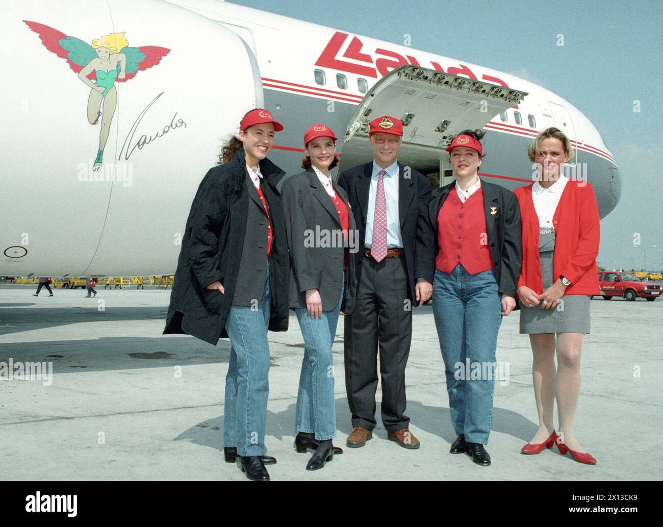 Vienna on April 27th 1994: Niki Lauda presents the new outfits of his ...