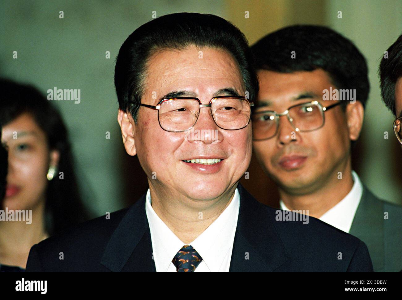 Vienna on June 29th 1994: Chinese prime minister Li Peng arrvives for a ...