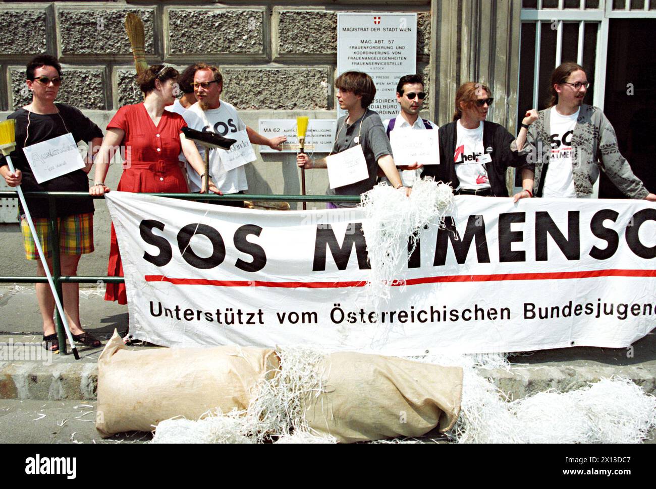 Vienna on July 1st 1994: 'SOS Mitmensch' and 'helping hands ...