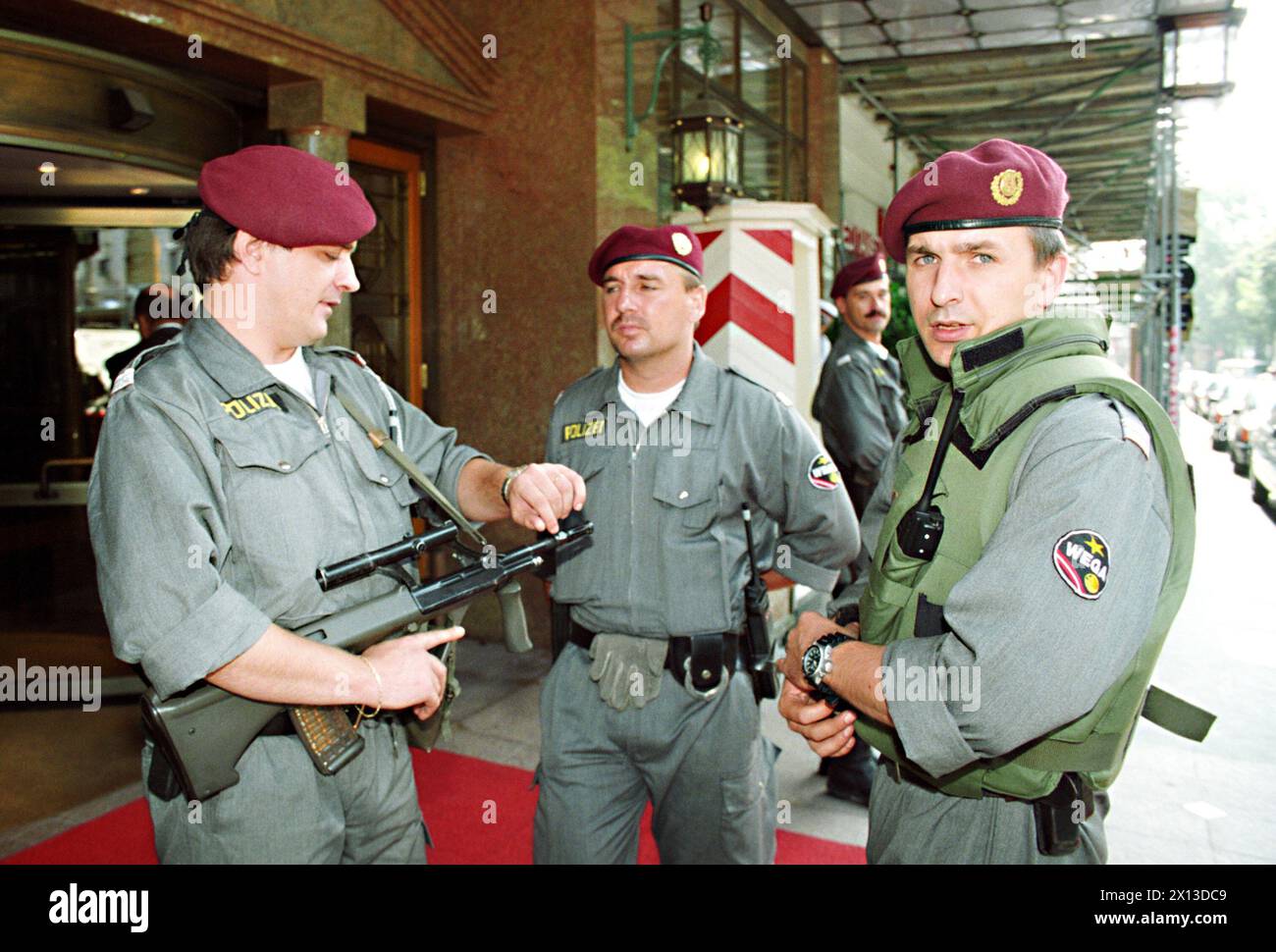 Police officers of the WEGA - Viennese special police unit, captured on ...