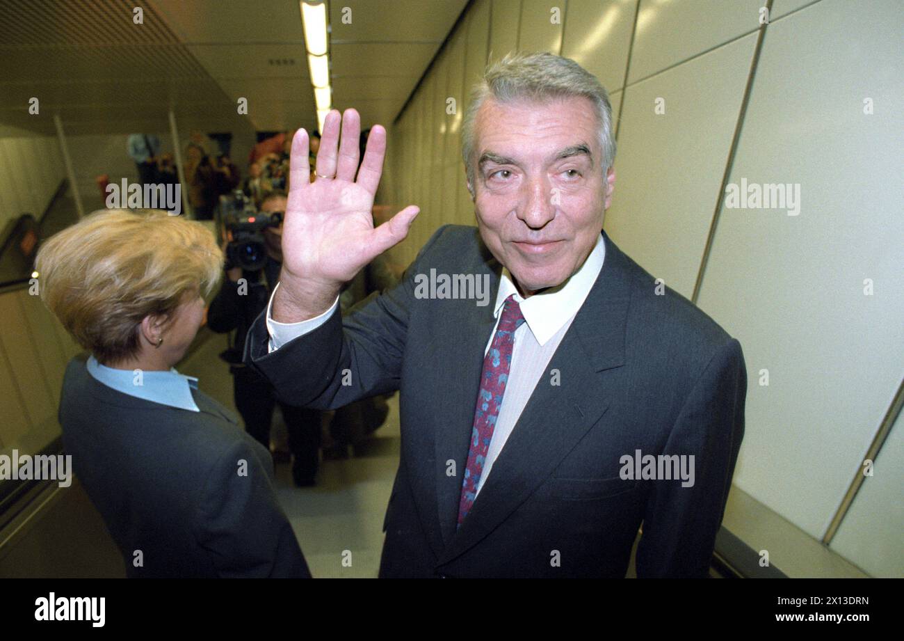 Mayor of Vienna, Helmut Zilk photographed during the opening of the U3 ...