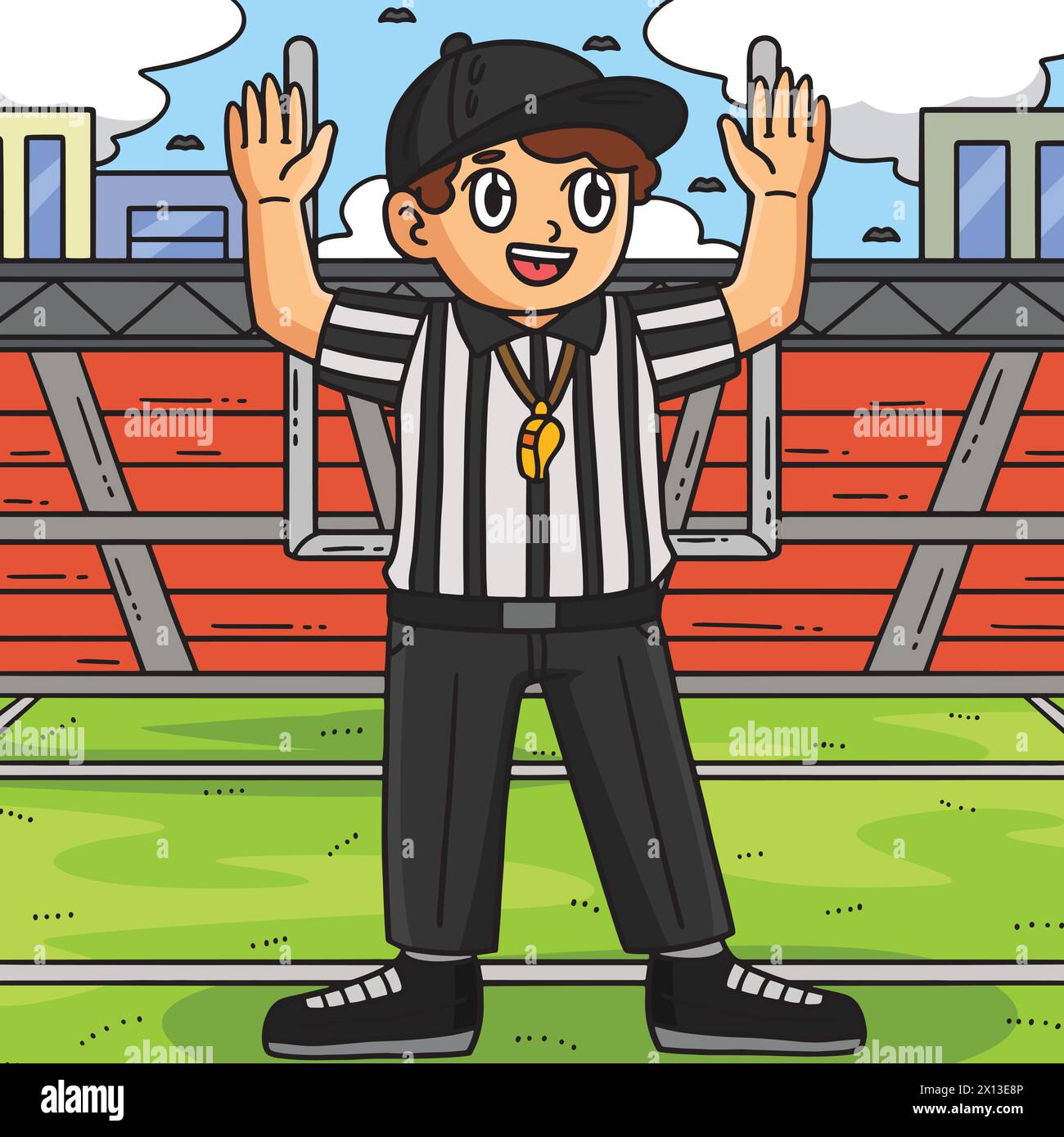 American Football Referee Colored Cartoon Stock Vector Image & Art - Alamy