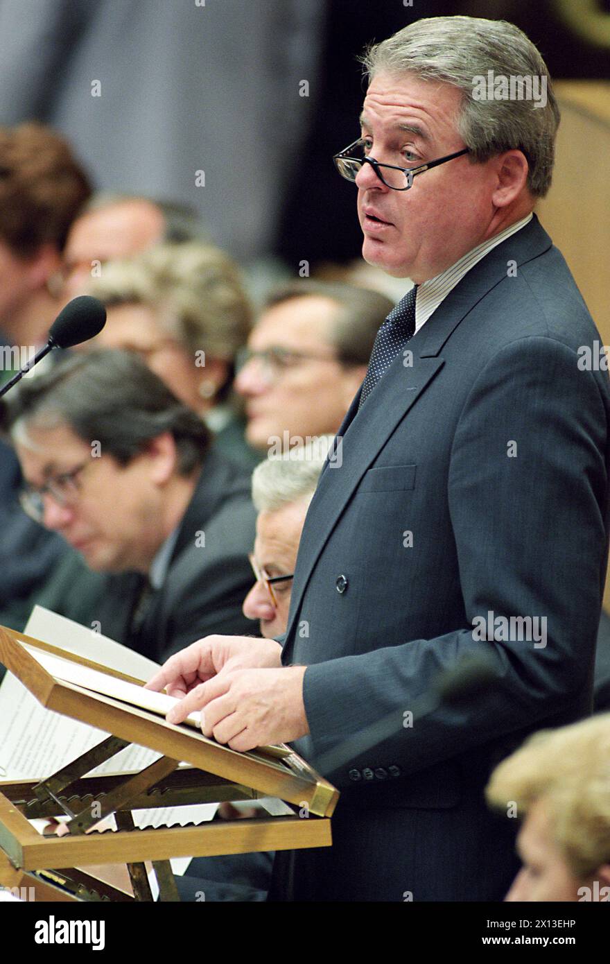 The Austrian Federal Chancellor Franz Vranitzky (Social Democratic ...