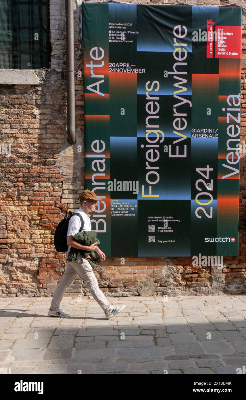 Venice, Italy, 15th April 2024 Final days of preparation in Venice ...