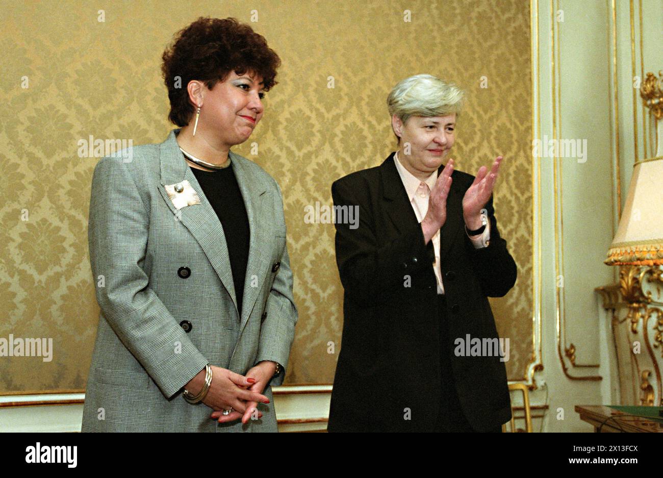 Vienna on April 7th 1995: SPOE minister for women's affairs, Johanna ...