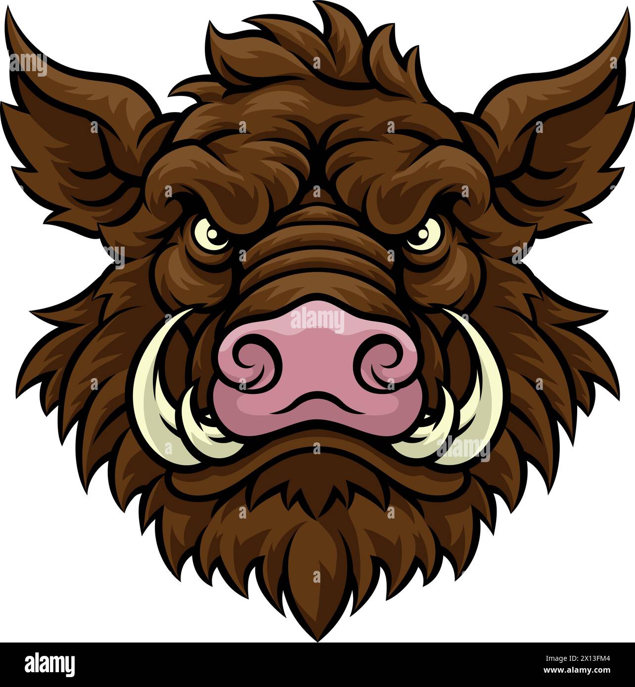 Boar Wild Hog Razorback Warthog Mascot Pig Cartoon Stock Vector Image ...