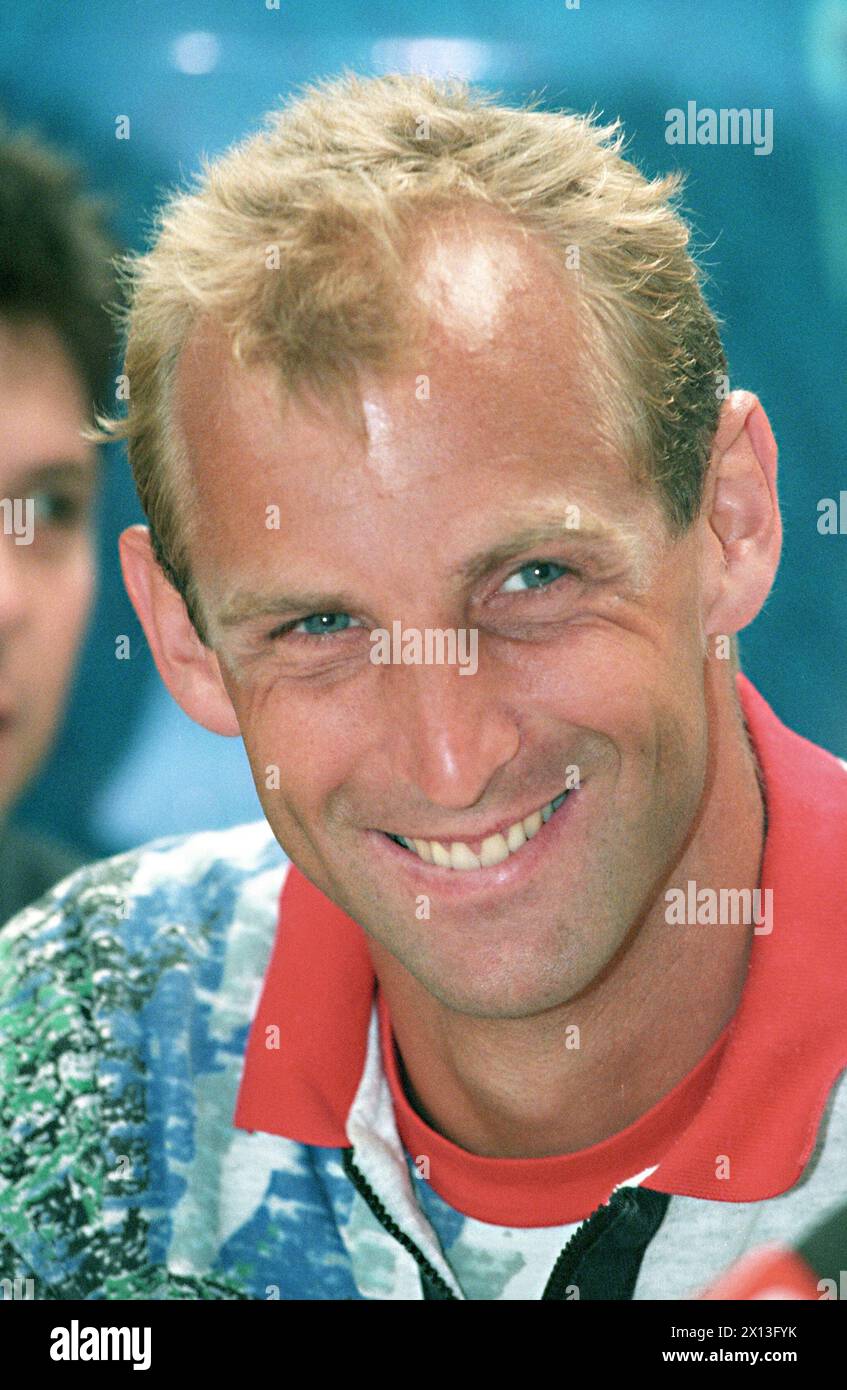 St. Poelten on June 16th 1995: Portrait of Austria's tennis ace Thomas ...