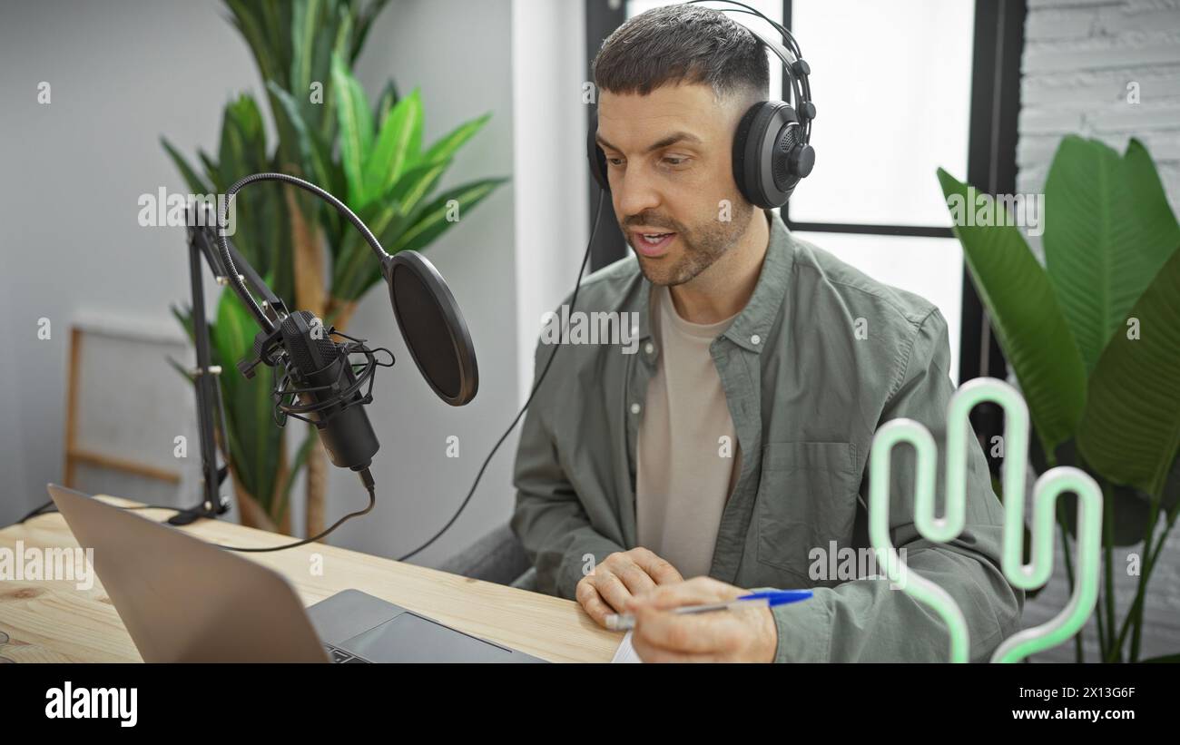 Handsome radio presenter recording hi-res stock photography and images ...