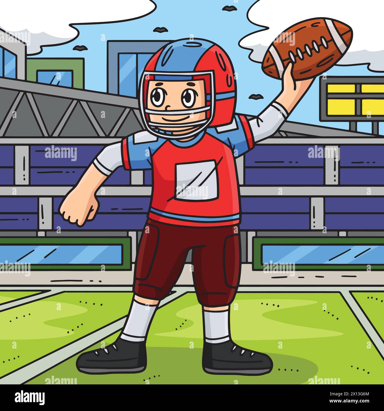 Football player cartoon hi-res stock photography and images - Alamy