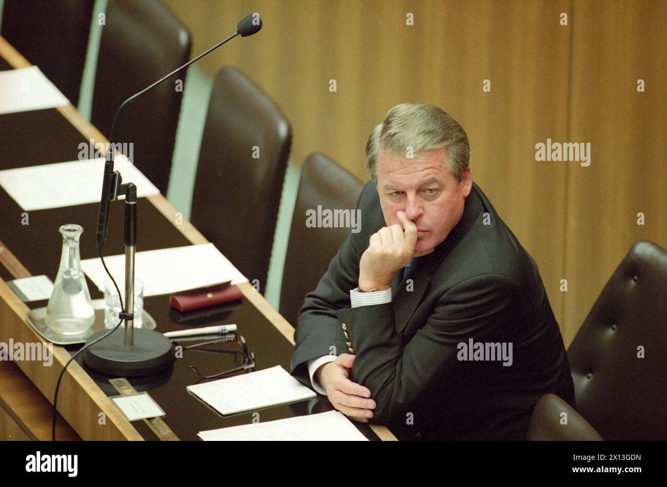 Franz Vranitzky, Austrian Federal Chancellor during a meeting of ...