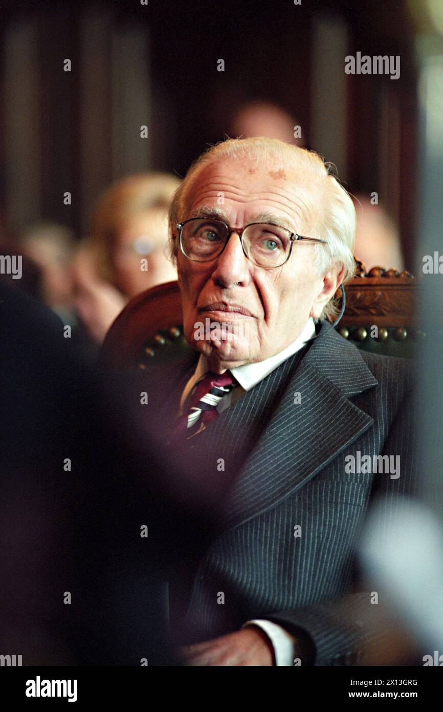 Vienna on October 25th 1995: Rudolf Ekstein, psychoanalyst with ...