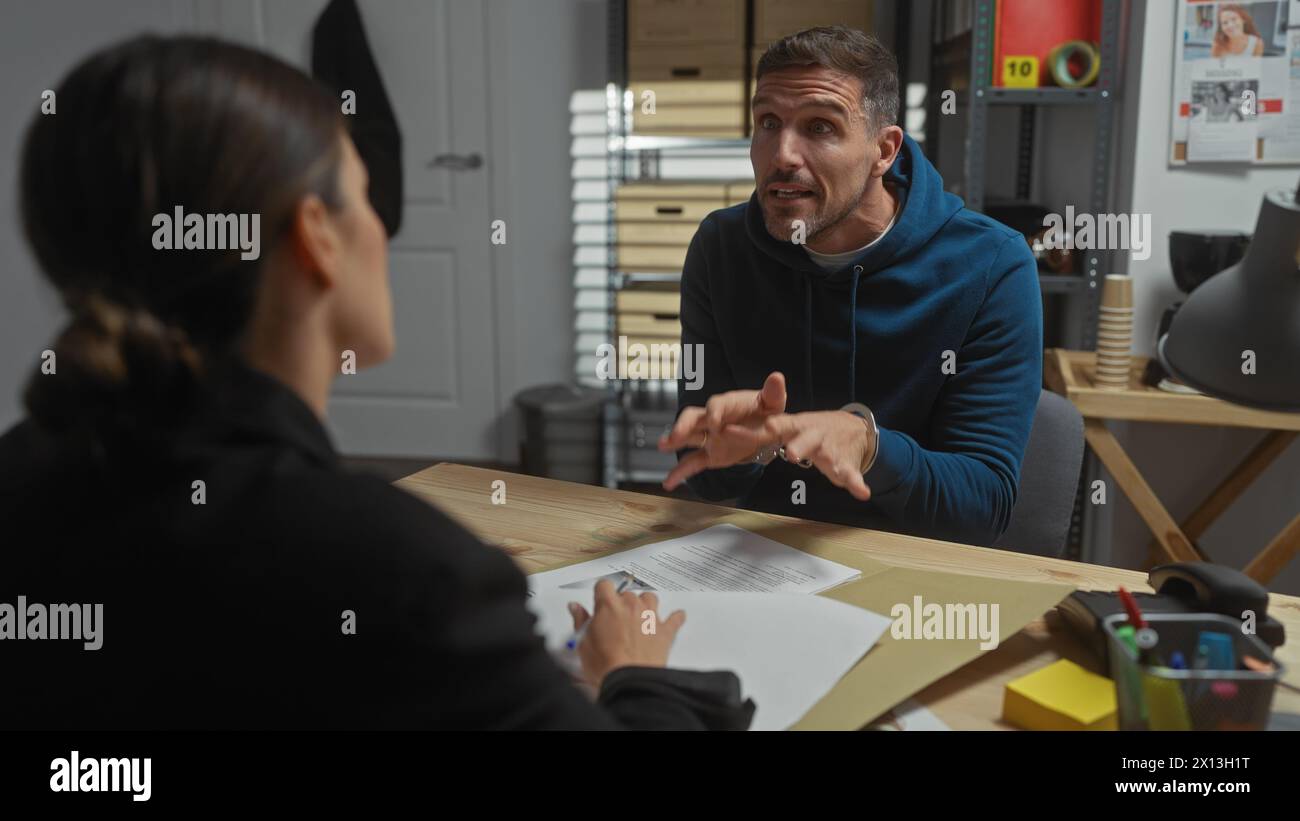 Woman police interview room hi-res stock photography and images - Alamy