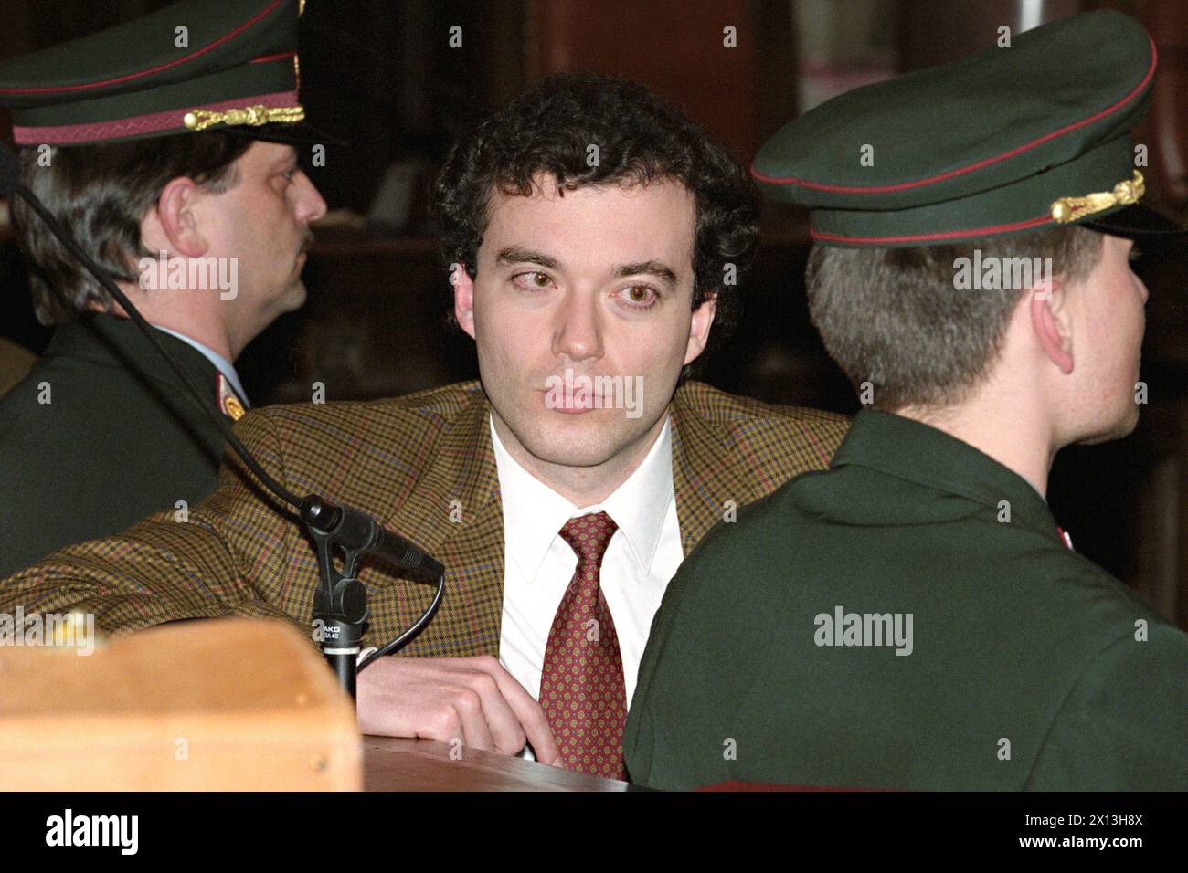 Letter bomb trial in Vienna on December 21st 1995. Picture: the accused ...