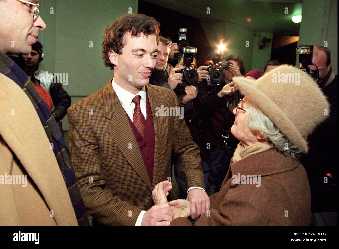 Letter bomb trial in Vienna on Dec. 21st 1995. Picture: The accused ...
