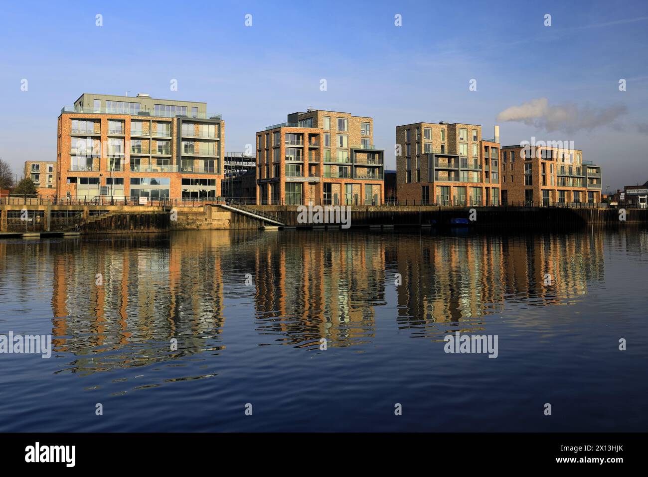 Housing on the river Trent, Nottingham city centre, Nottinghamshire ...