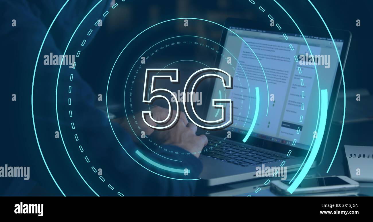 Digital animation hacker using laptop hi-res stock photography and ...