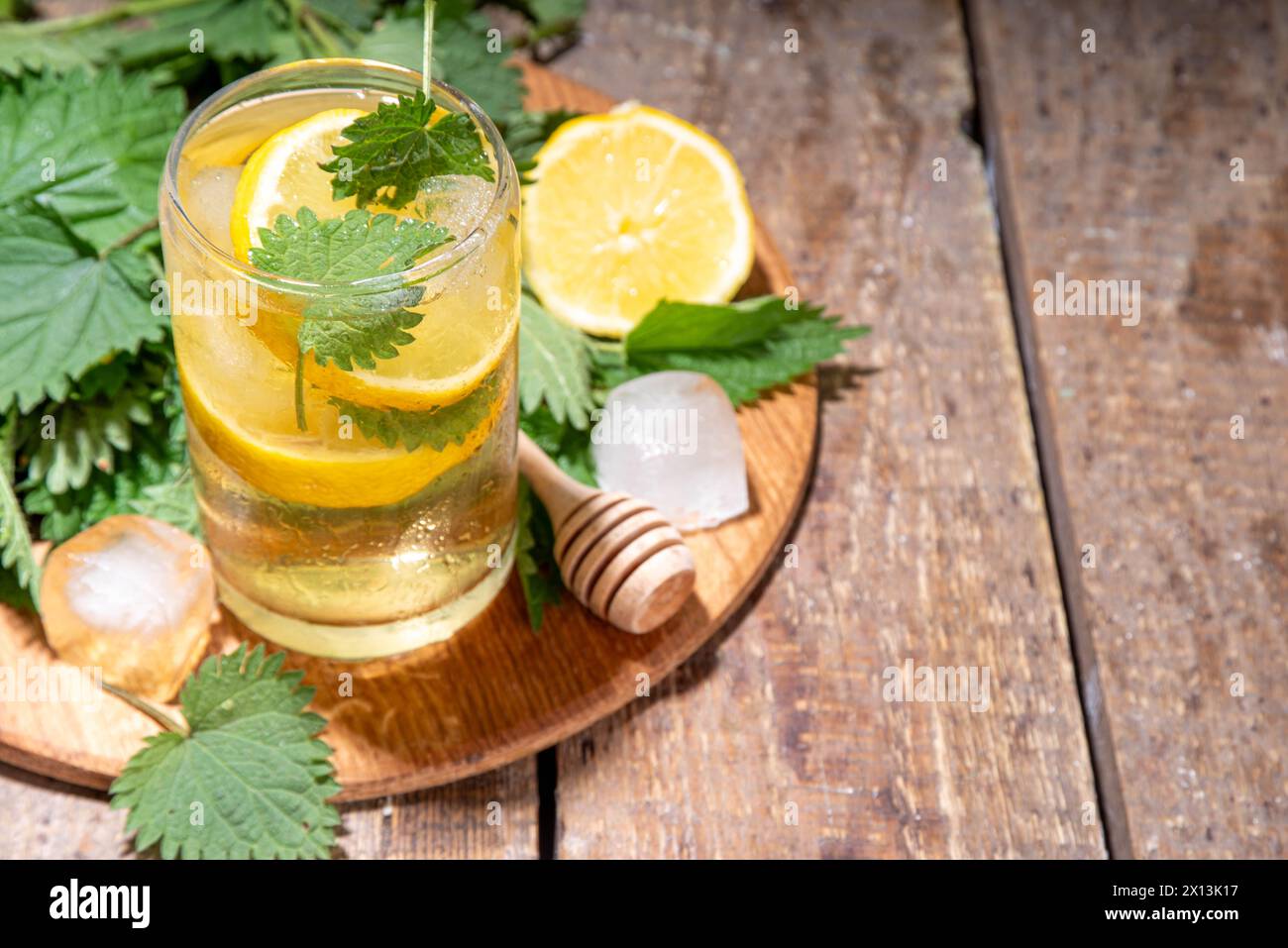 Nettle Tea cold plant drink, iced tea or lemonade. Organic natural ...