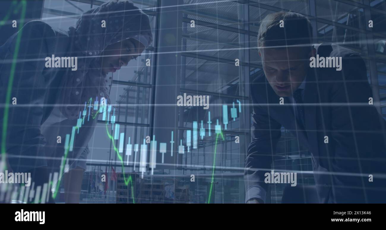 Business data charts animation over hi-res stock photography and images ...