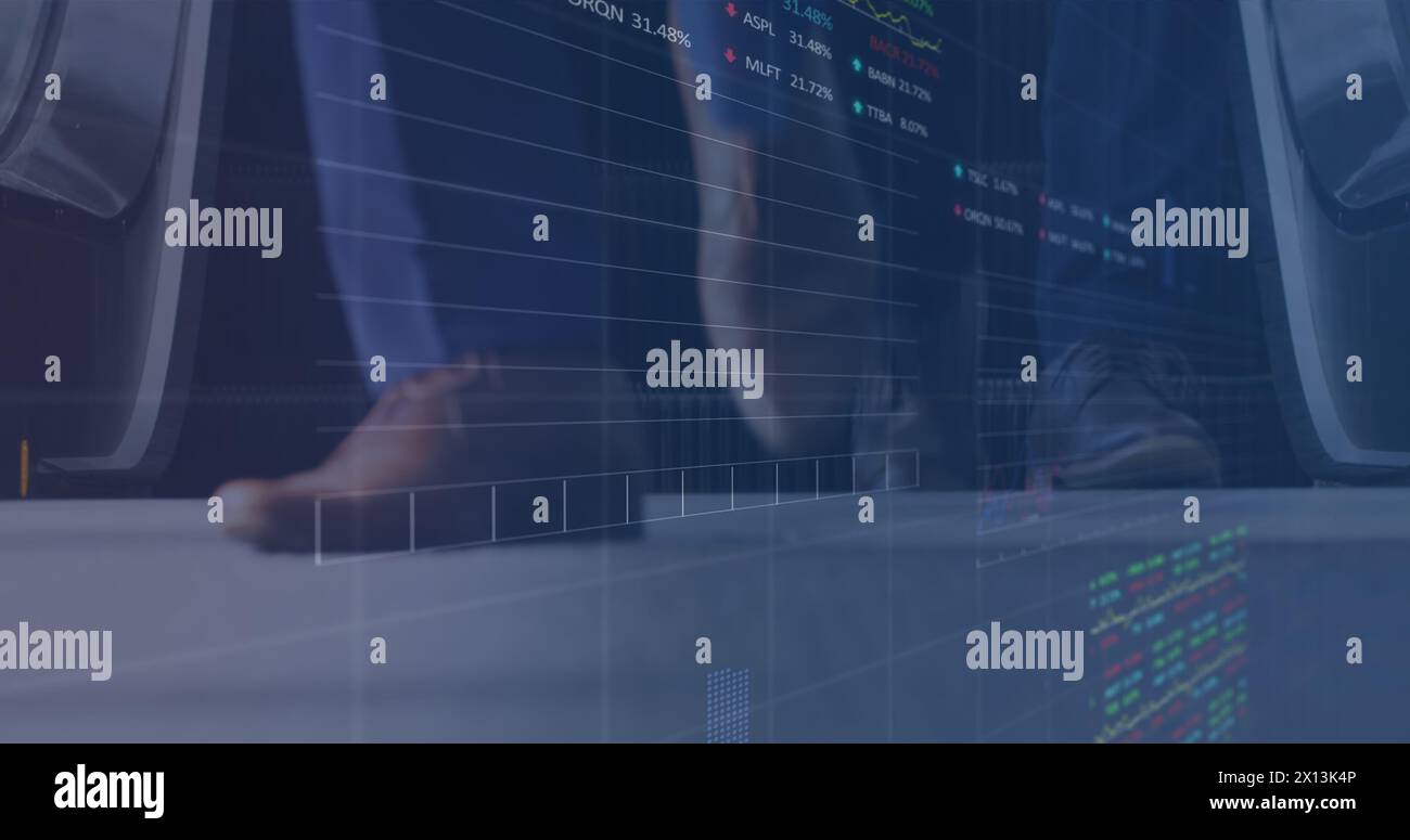 Image of stock market over diverse business people in office Stock ...