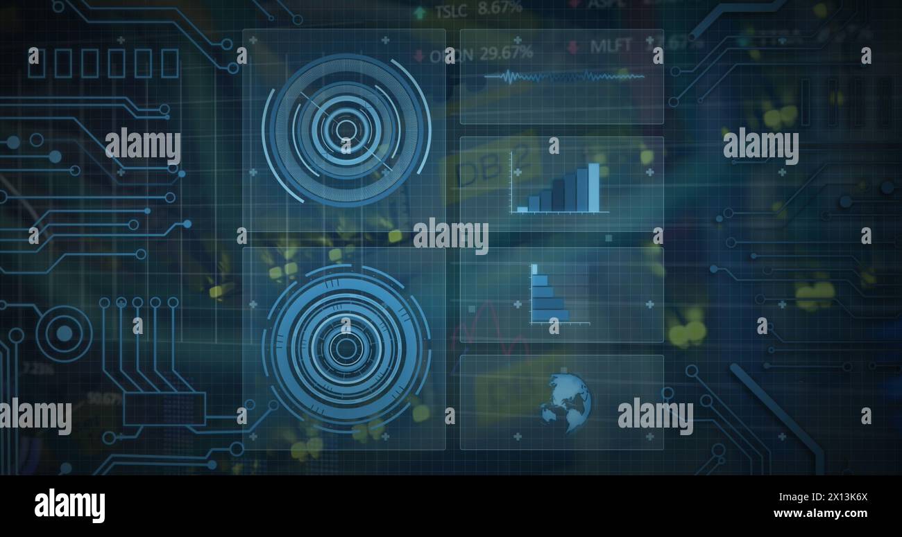 Image of data processing over computer wires Stock Photo - Alamy