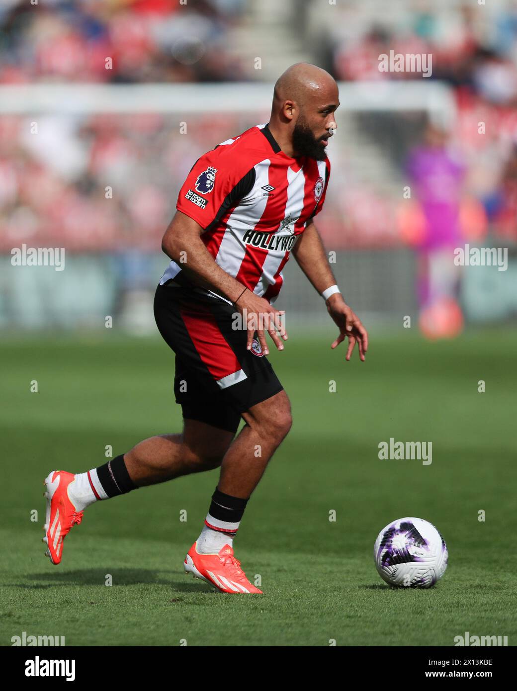 Brentford's Bryan Mbeumo during the Premier League match at the Gtech ...
