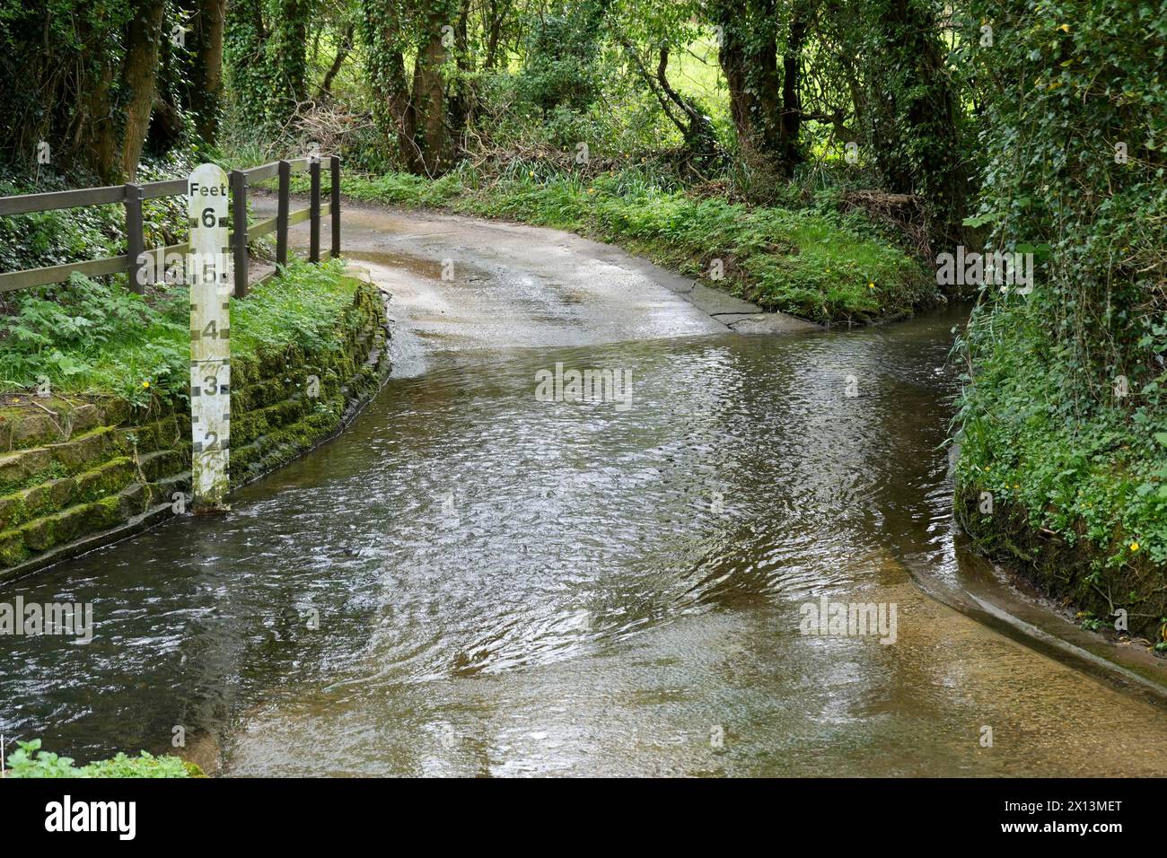 Traditional British Ford, where a river crosses a road Stock Photo - Alamy