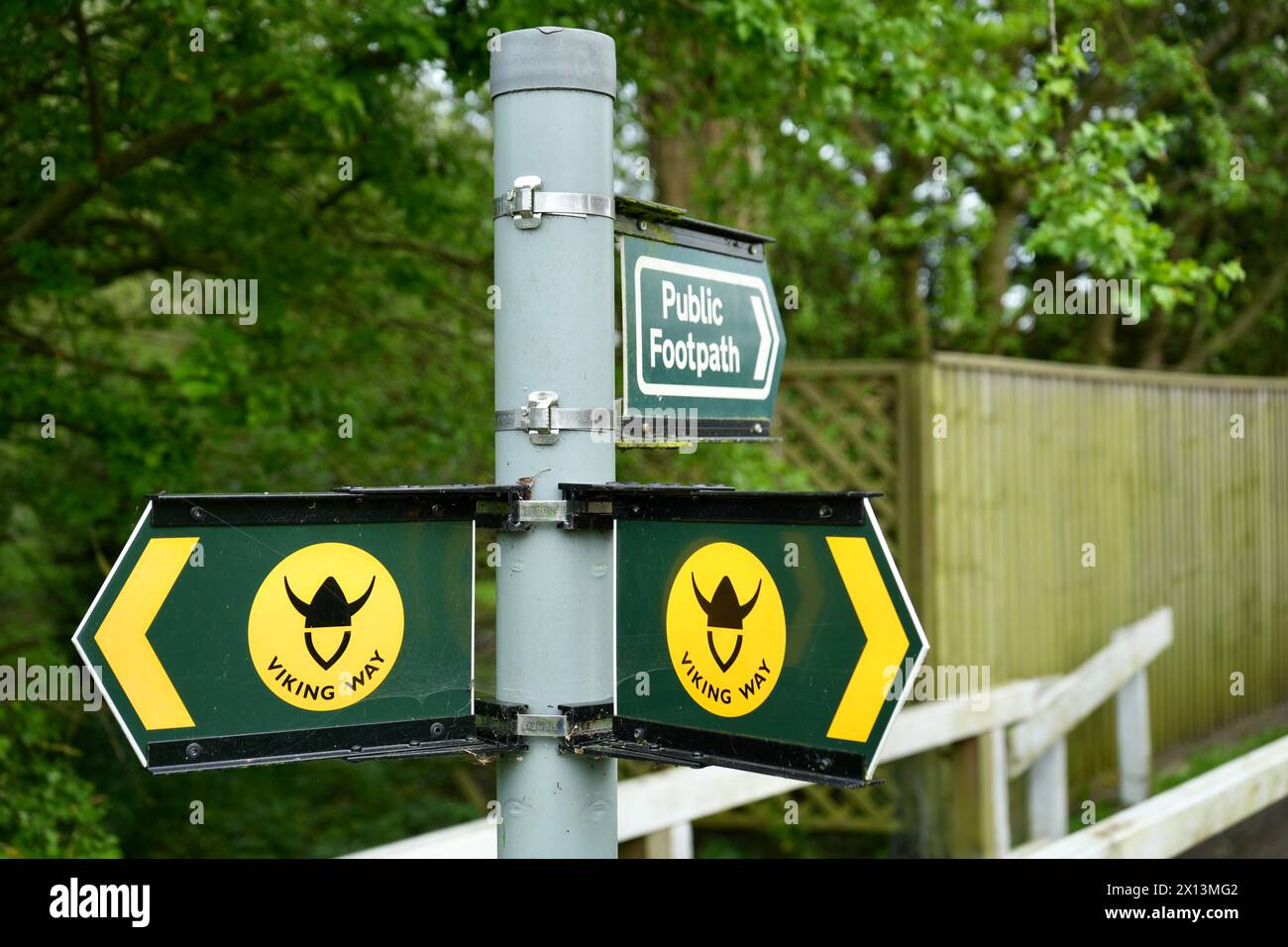 Sign for The Viking Way, a long distance trail in England running 147 ...