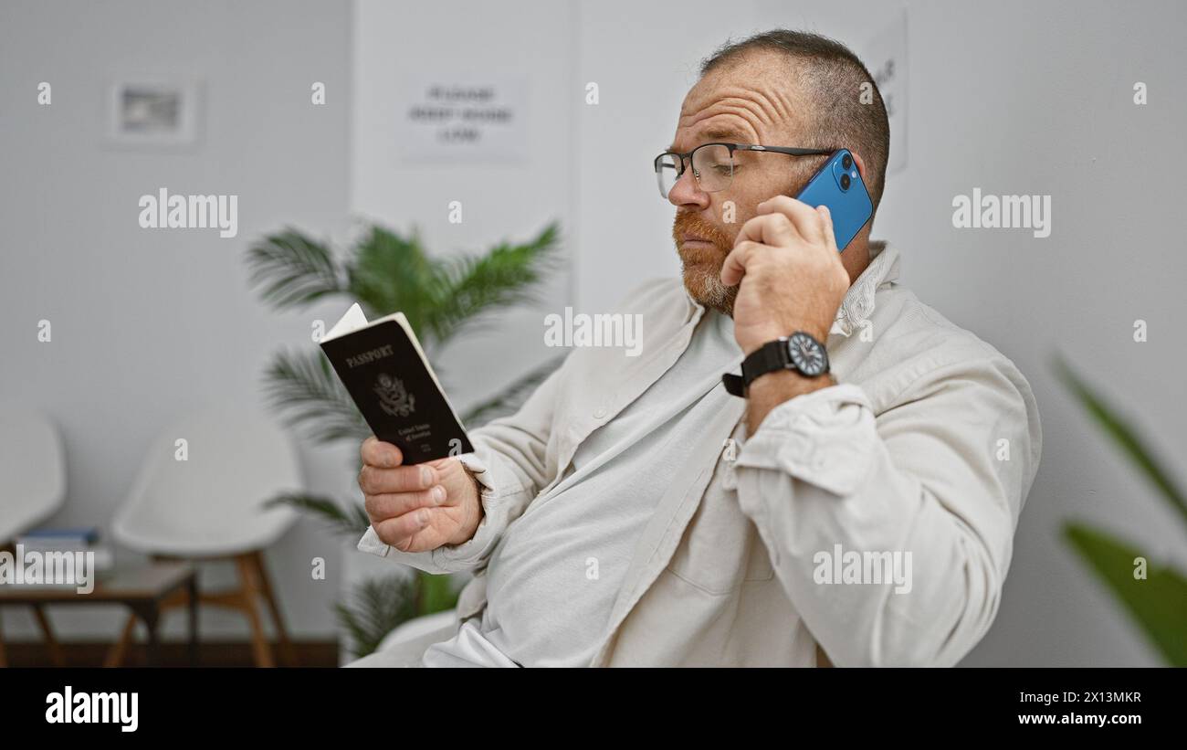 Serious-looking caucasian man, a handsome mid-aged adult in casual ...