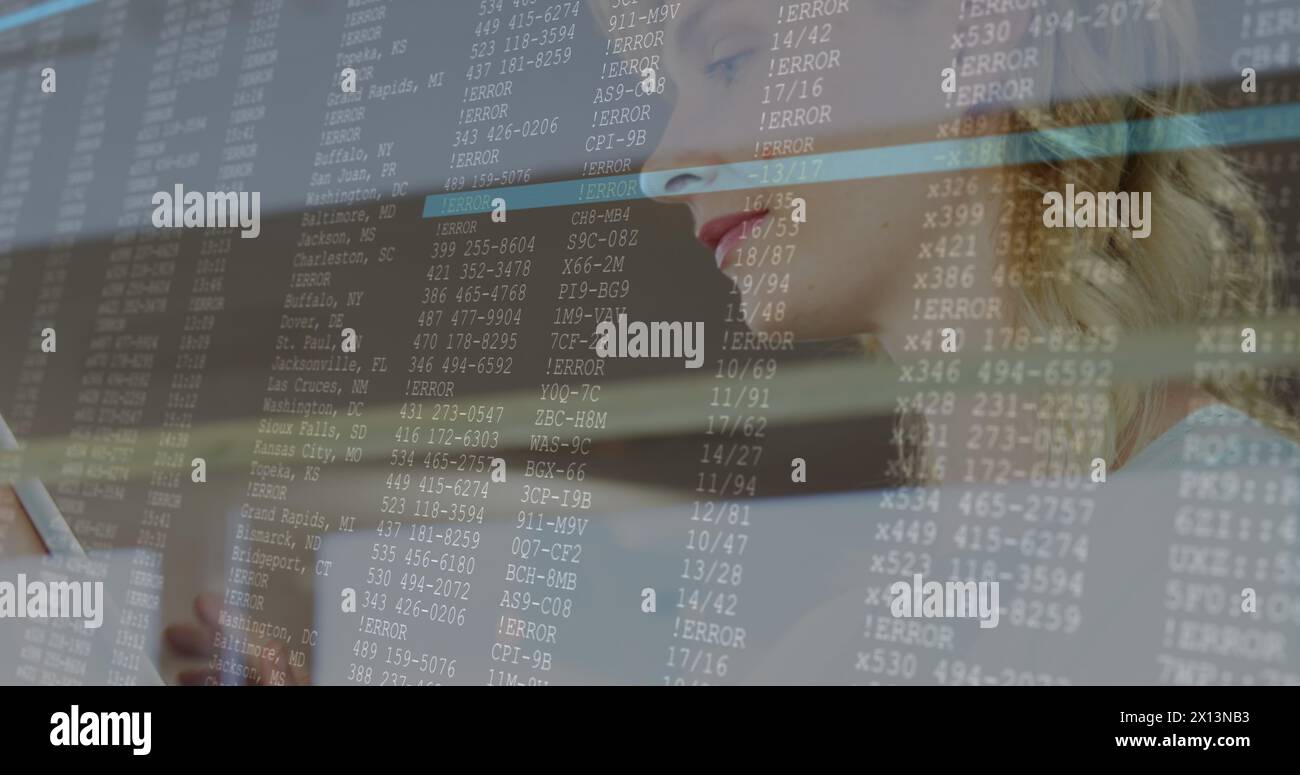 Animation network lines over woman hi-res stock photography and images ...