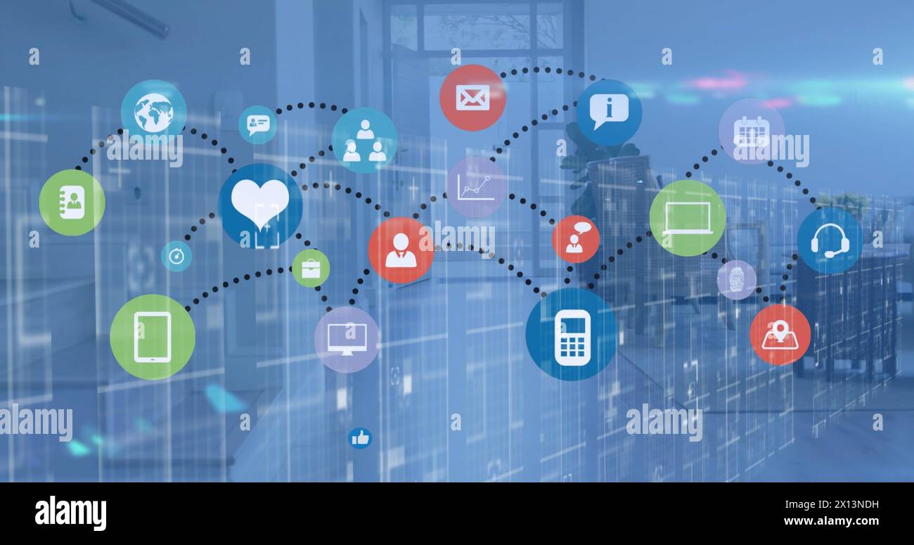 Animation icons network connections global hi-res stock photography and ...