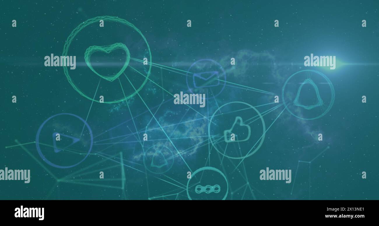 Digital animation network connections spots hi-res stock photography ...