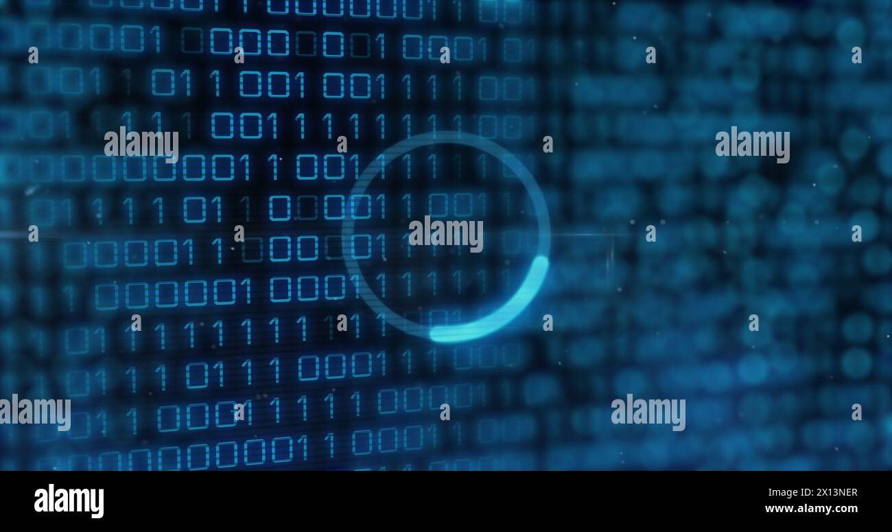 Image of data processing over circle Stock Photo - Alamy