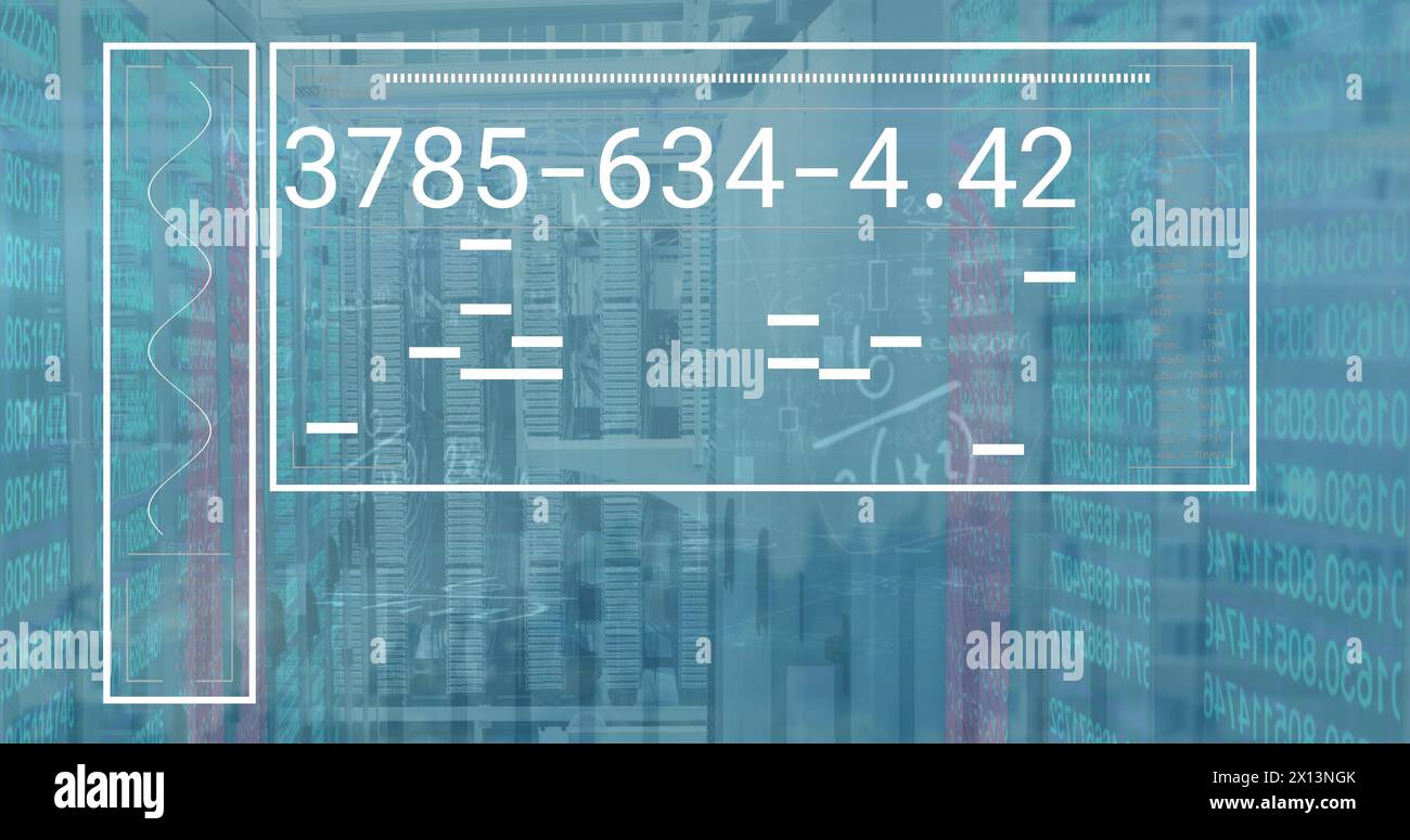 Image of blue glowing pink metallic text start over neon qr code. Global finance data processing ...