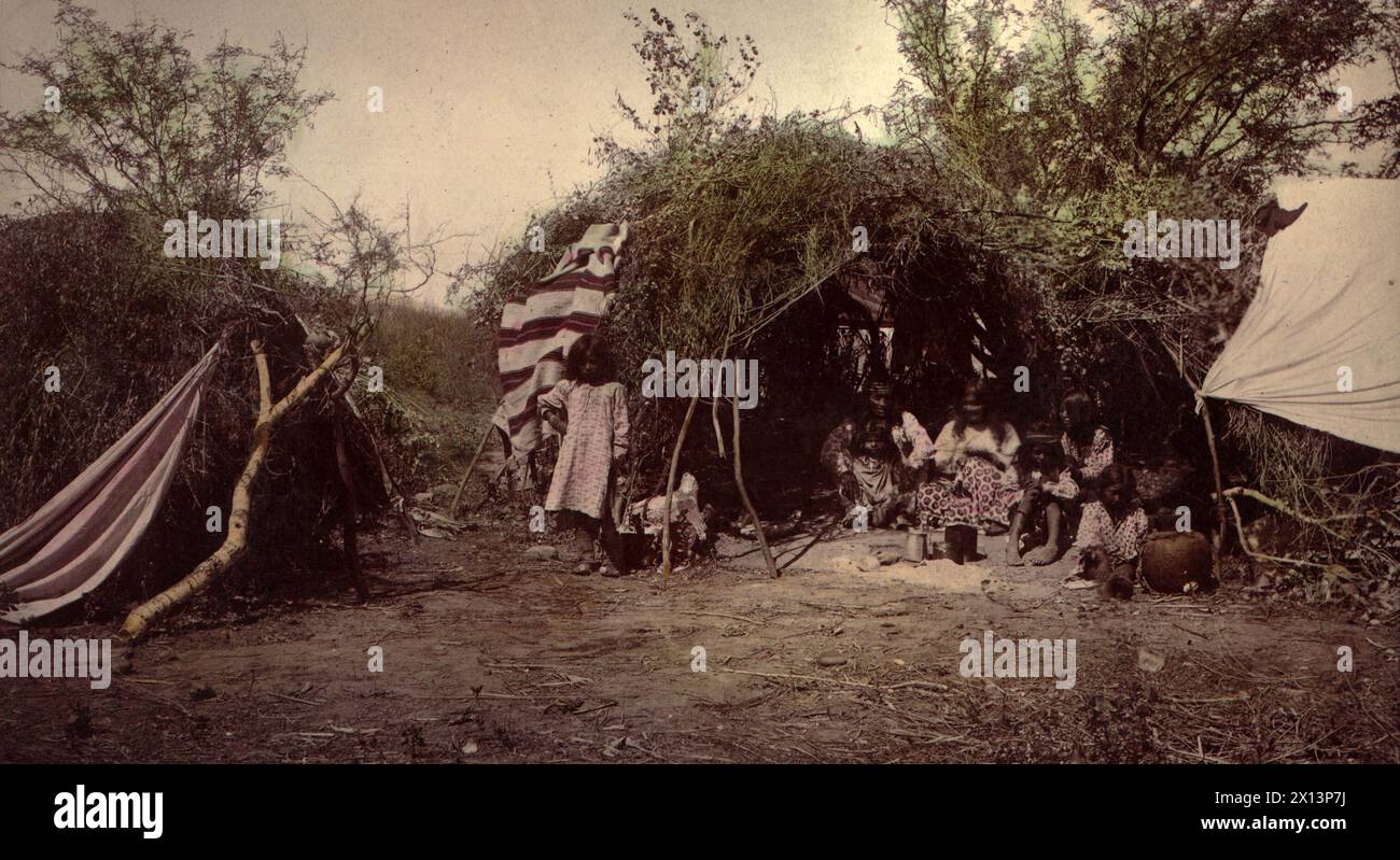 View of a Native American Apache camp Stock Photo - Alamy