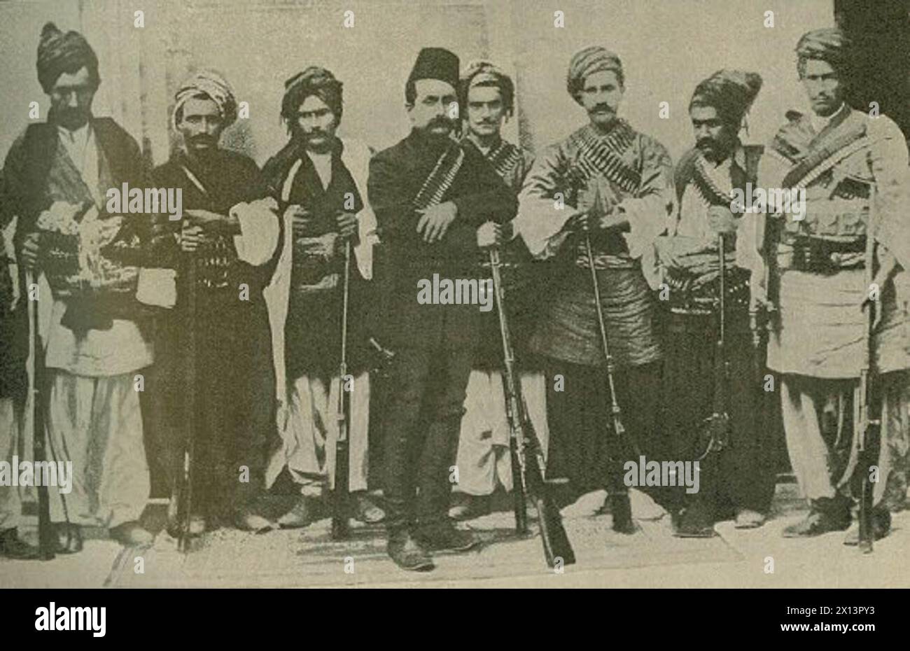 Abbas Hilmi Pasha posing with Kurdish soldiers fighting against the ...