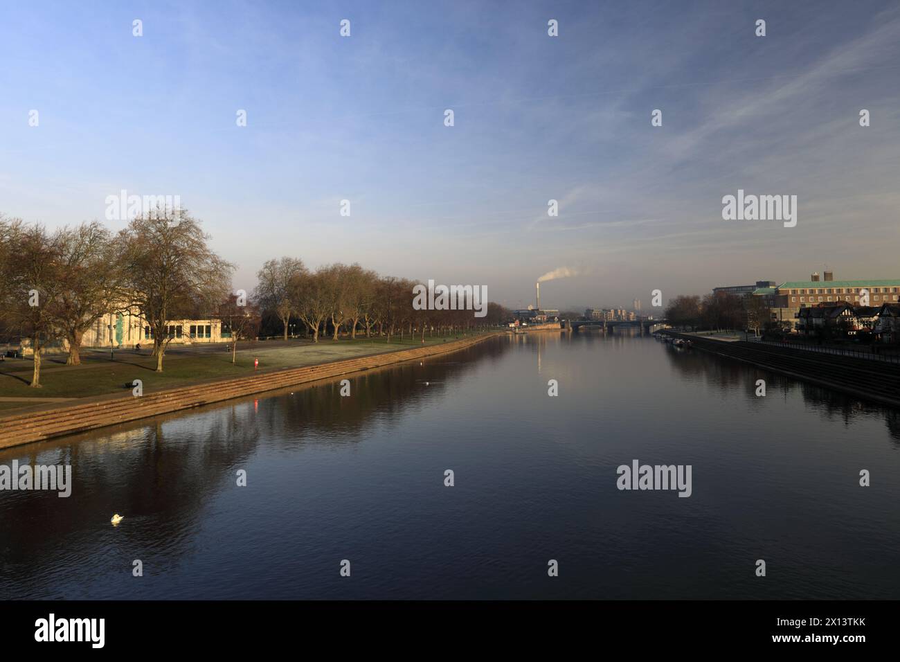 The river Trent and Trent Bridge, Nottingham city centre ...