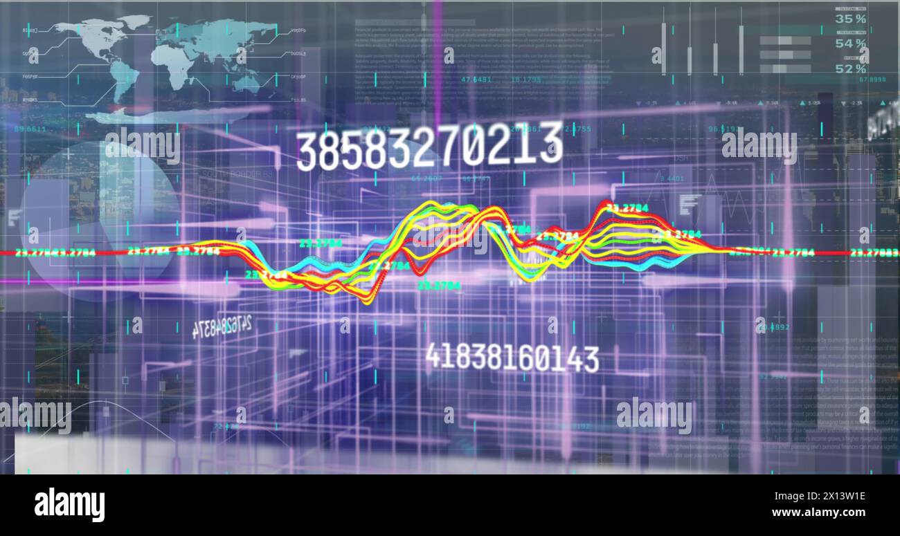 Graph turning up and down with blue blocks and changing numbers on a ...