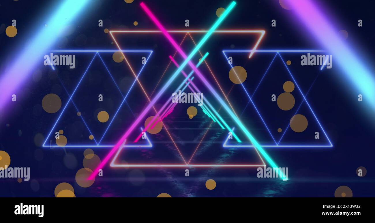 This image clip is a digitally generated image of green light trails ...