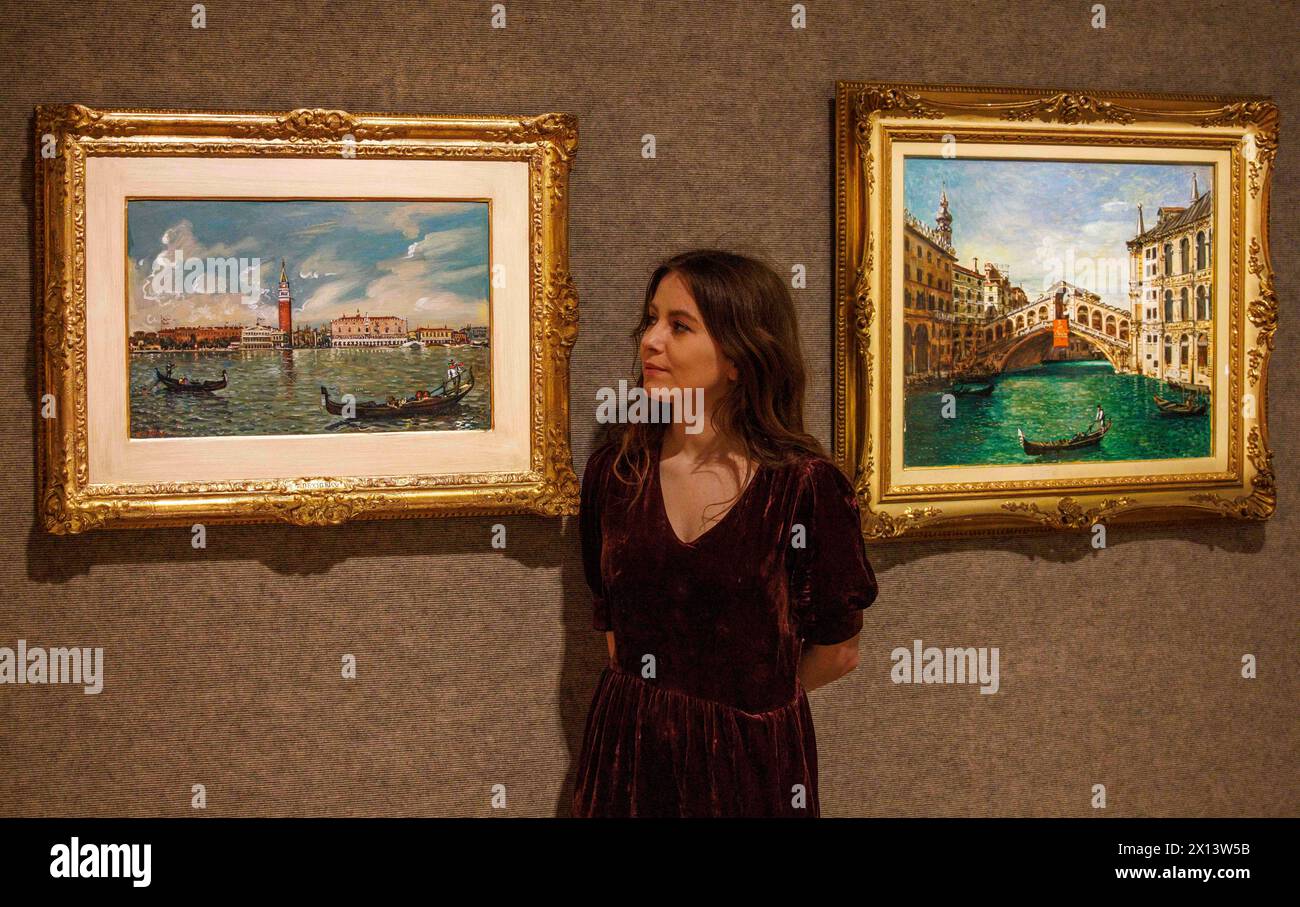 London, UK. 15th Apr, 2024. GIORGIO DE CHIRICO (1888-1978) Venezia ...